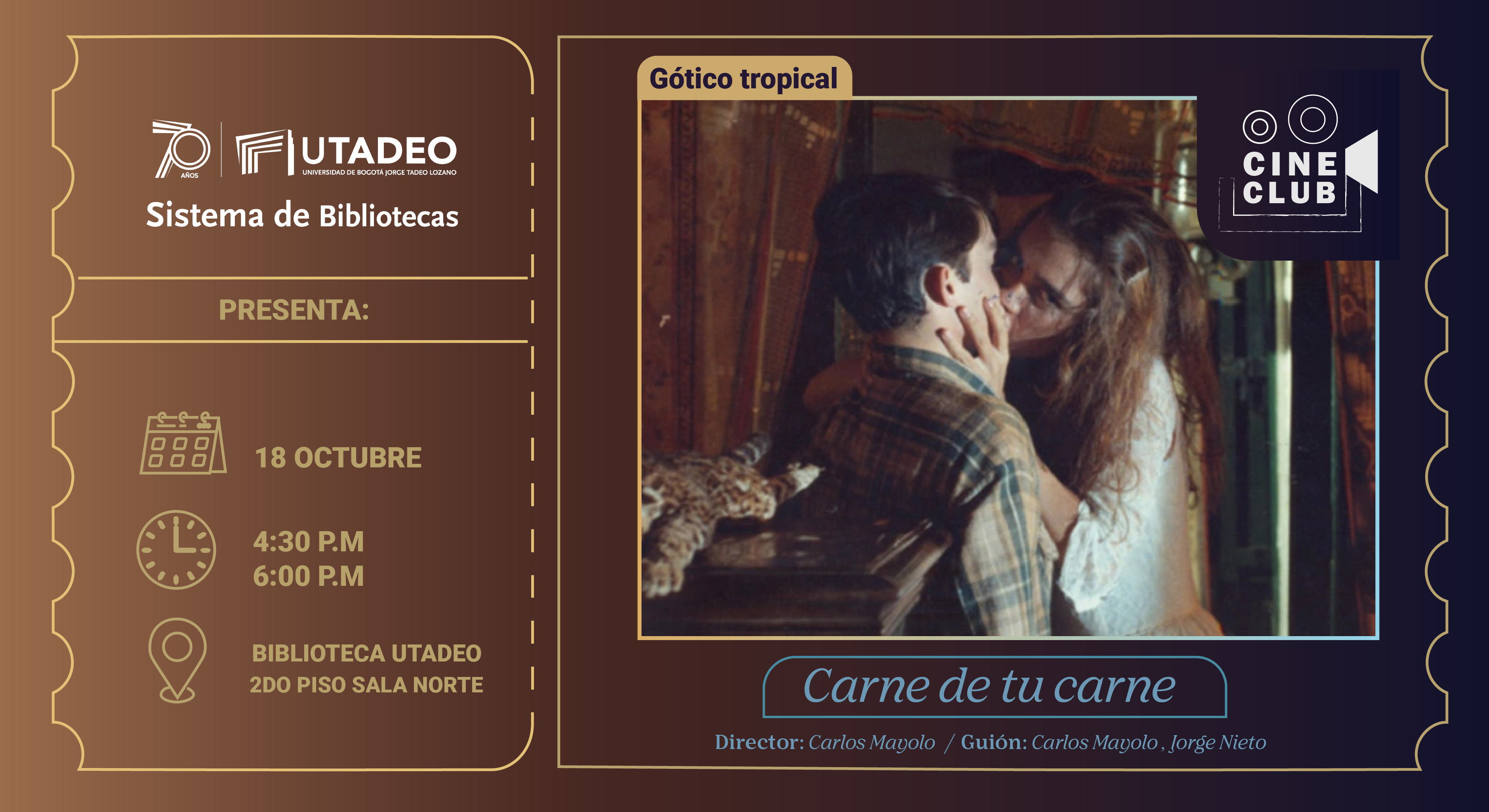 Cine Club: Carne de tu carne | Universidad de Bogotá Jorge Tadeo Lozano