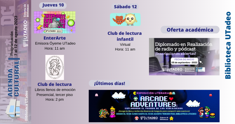 Agenda semanal - Biblioteca UTadeo | Universidad de Bogotá Jorge Tadeo ...
